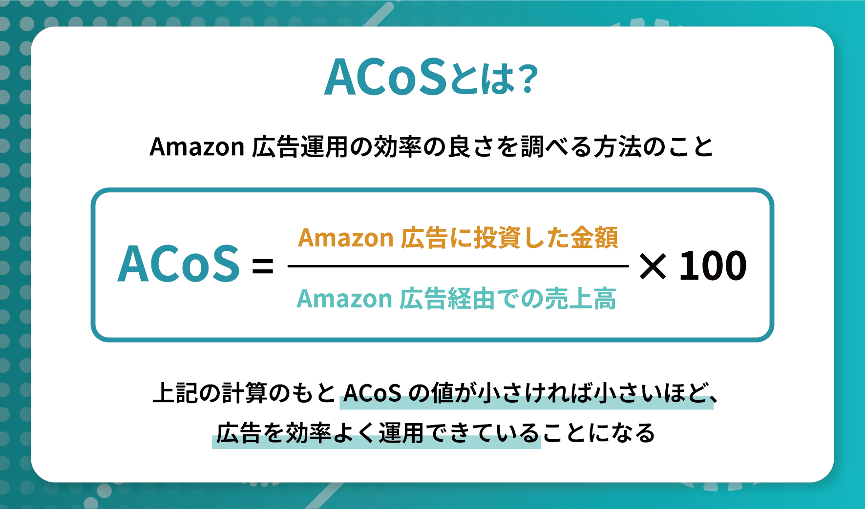 「ACoS」とは？Amazon広告の重要指標を徹底解説！ | ピュアフラット